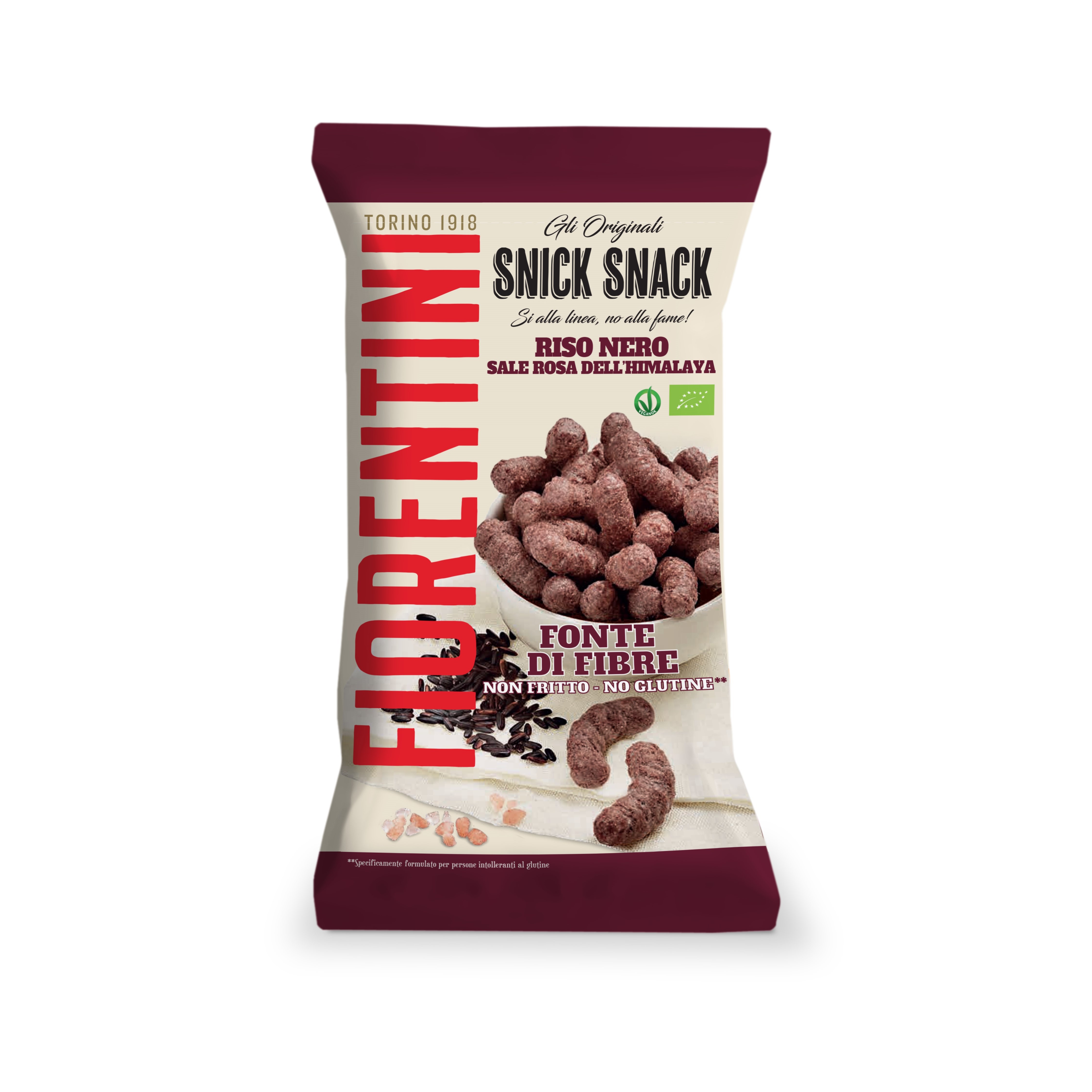 Snick Snack Senza Glutine al Riso Nero con Sale Rosa dell'Himalaya Bio ...
